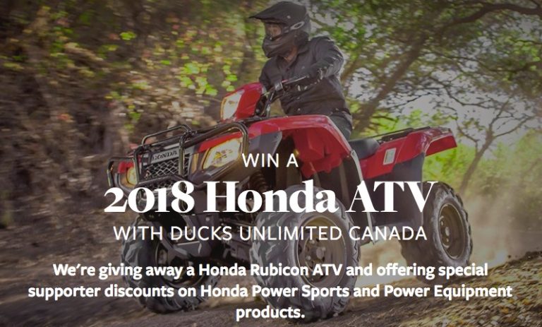 Ducks Unlimited Contest: Win a 2018 Honda ATV | Contests in Canada