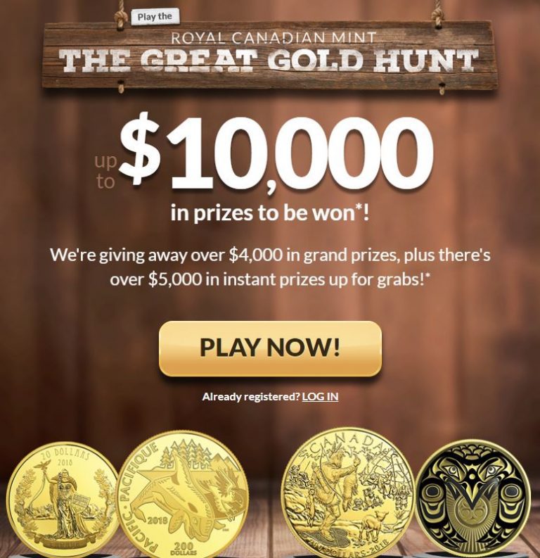 Royal Canadian Mint The Great Gold Hunt 2018: $10,000 in prizes to be ...