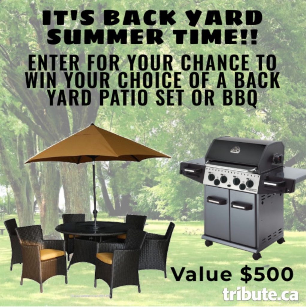 Tribute Contest: Win a backyard patio set or a BBQ valued at $500 ...