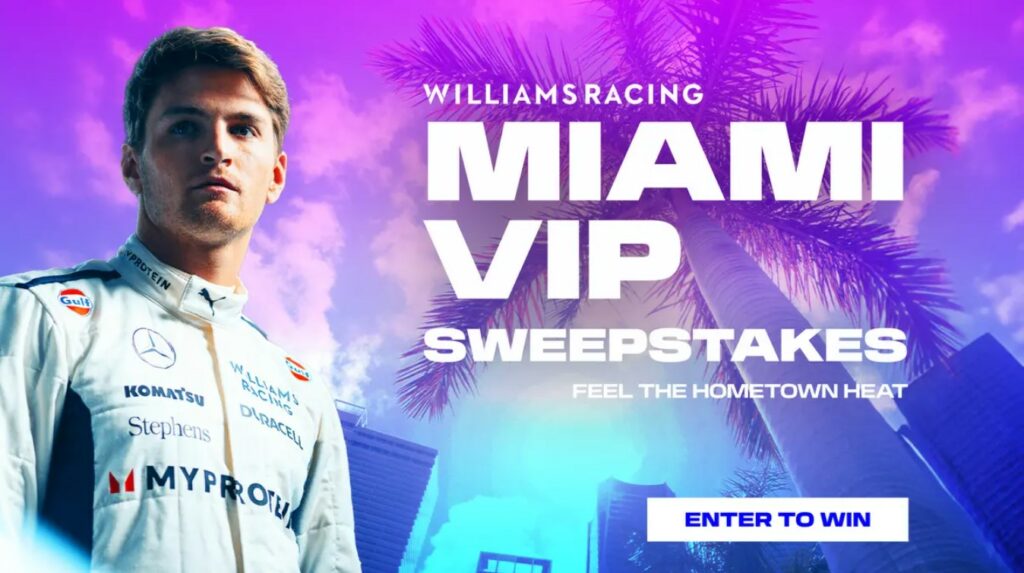 Win a VIP trip to the Formula 1 Miami GP thanks to Williams Racing ...